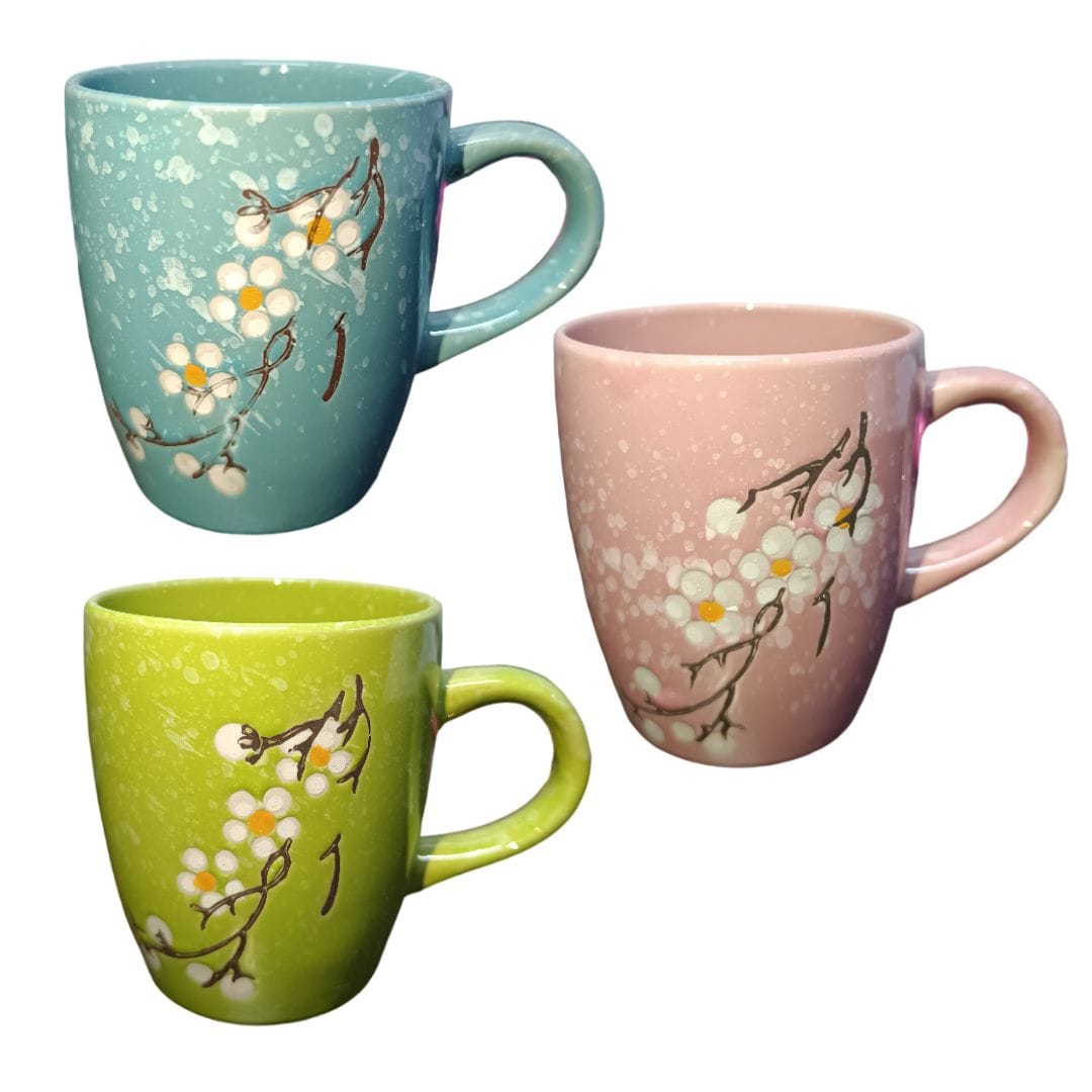 Taza de ceramica diseño flores – ABC