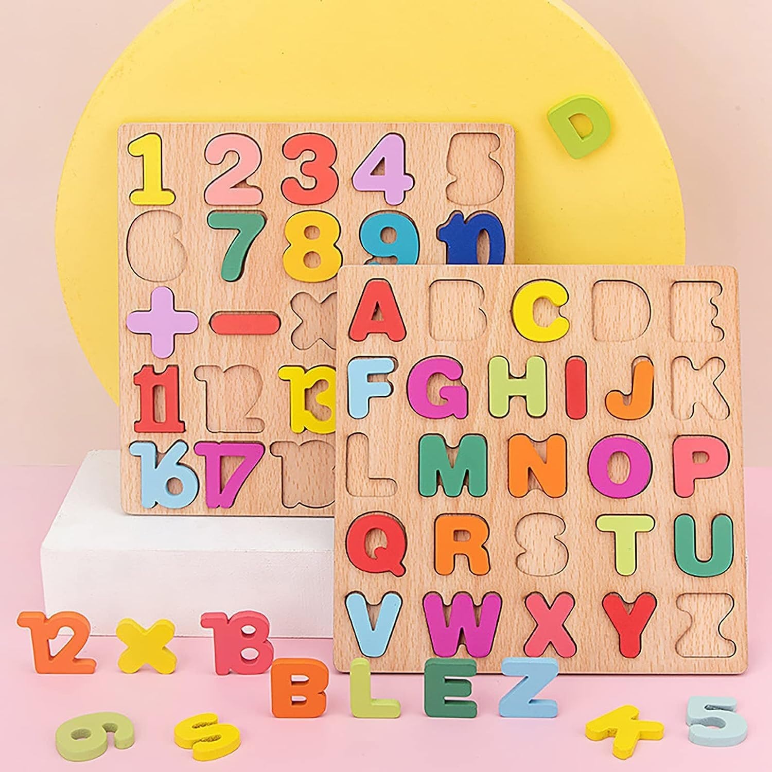 Set de madera letras numeros y figuras – ABC