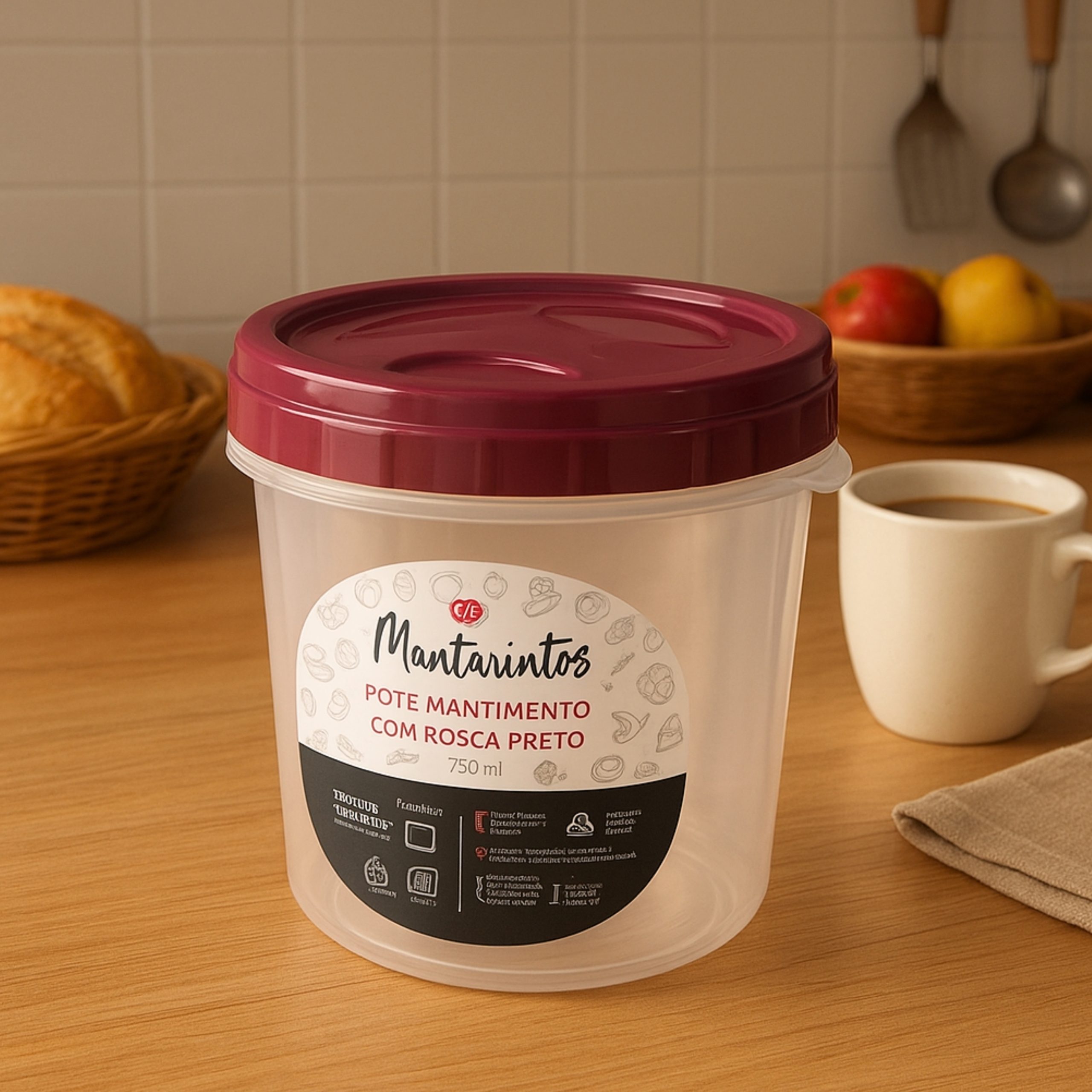 Tupper con tapa a roscar apilable 750ml – ABC