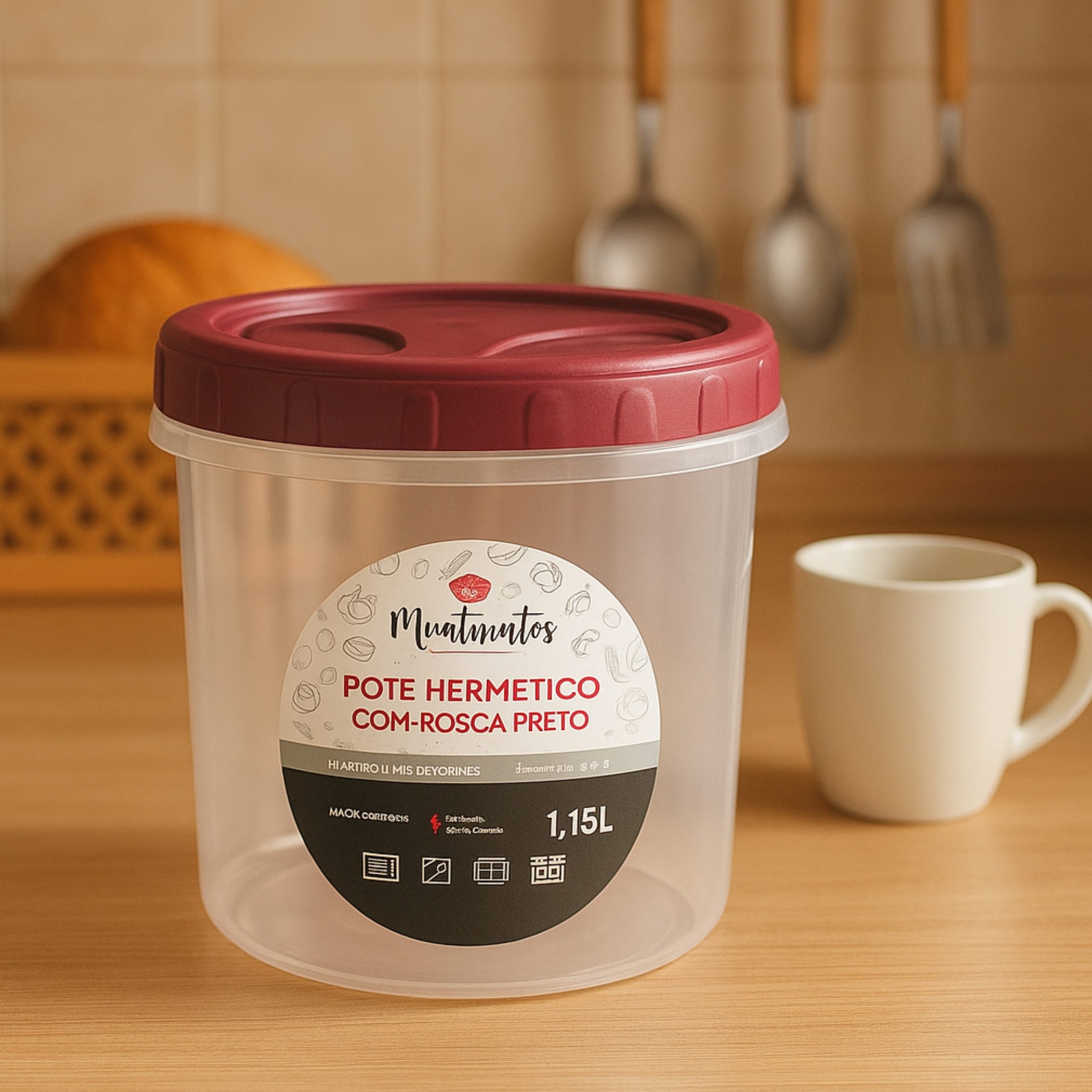 Tupper con tapa a rosca apilable 1.15 litros – ABC